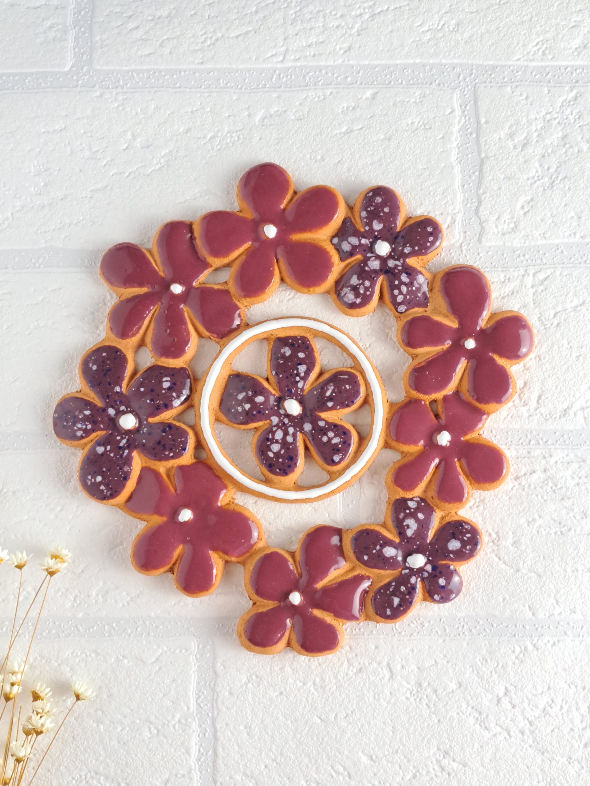 Mandala violetas (Cód: md19) - Tatiana Lucas Cerâmica