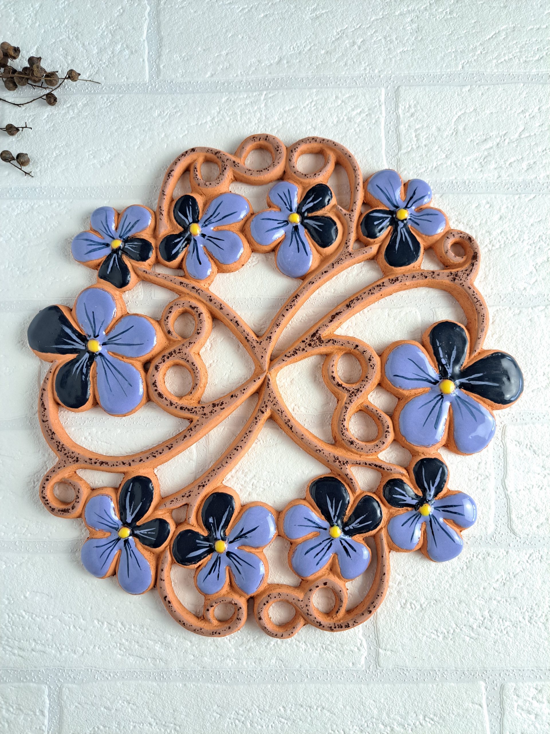 Mandala amor perfeito (Cód: md65) - Tatiana Lucas Cerâmica